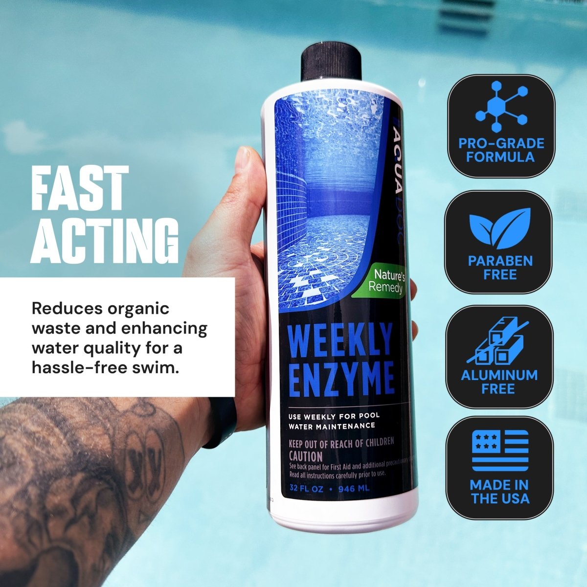 AquaDoc Pool Weekly Enzyme Treatment - Eco-Friendly Pool Maintenance